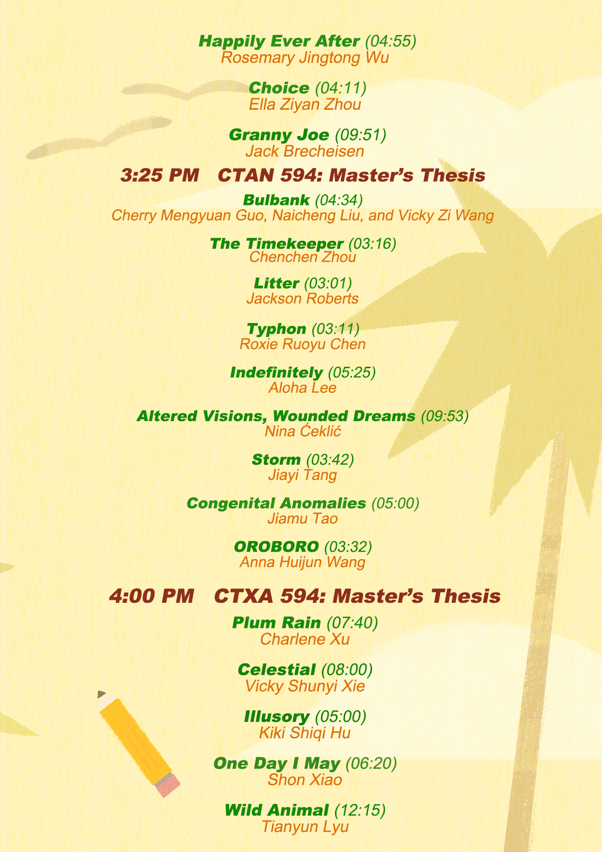 Grad Showcase Program – John C. Hench Division of Animation + Digital Arts